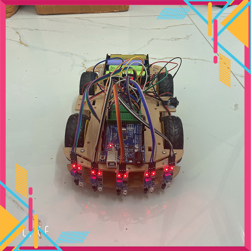 Robot dò line Arduino PID | Xe dò đường kèm pin, sạc ( Đã lắp sẵn ...