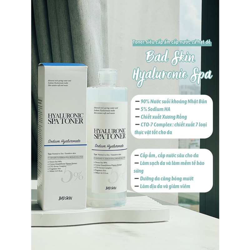 TONER BAD SKIN HYALURONIC SPA dưỡng ẩm cấp nước làm dịu da siêu lành ...