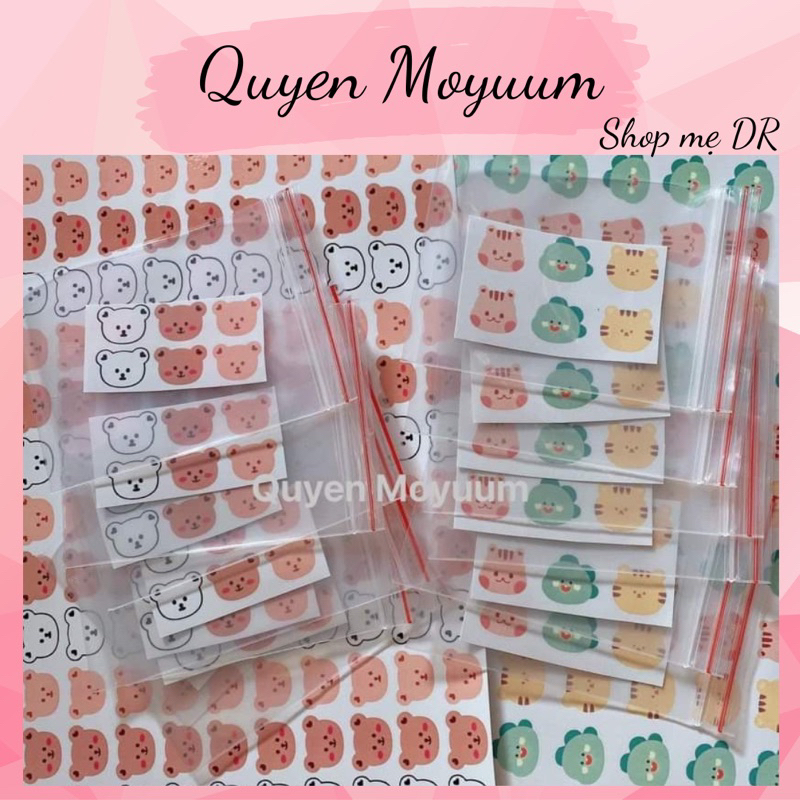 Sticker Gấu, khủng long, sóc, hổ chịu nhiệt, chống nước dán bình sữa ...