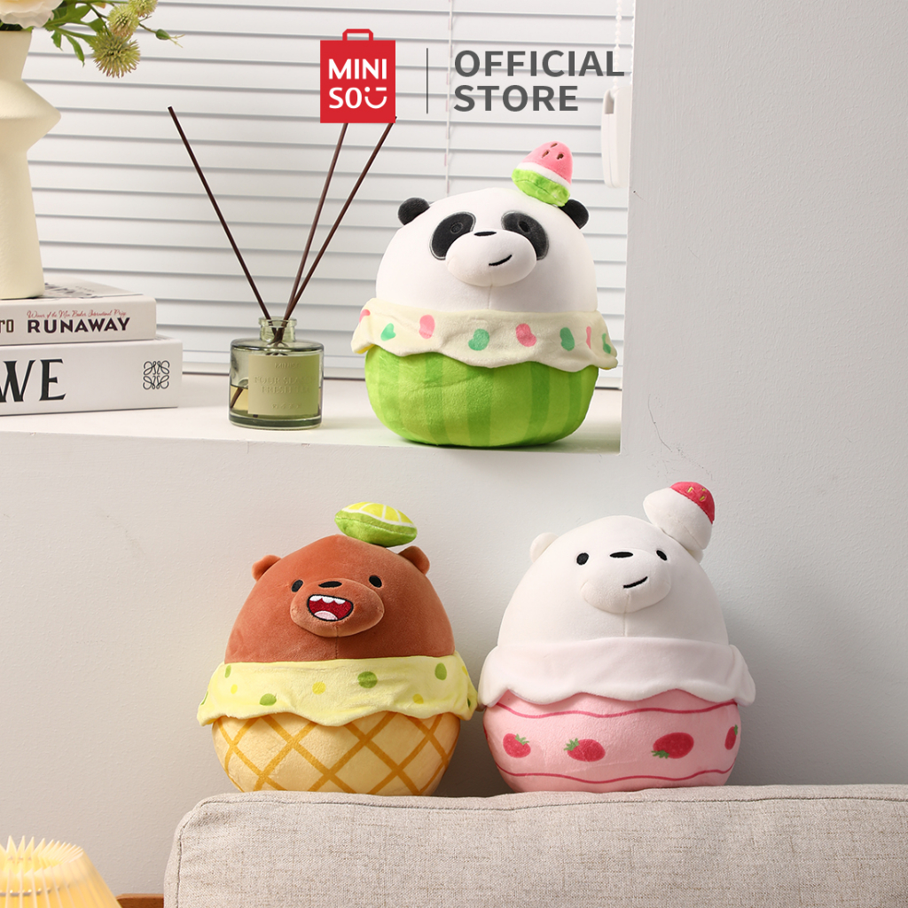 MINISO We Bare Bears 8 inch Dessert Bare Bear Doll Gối Plush Toy ...