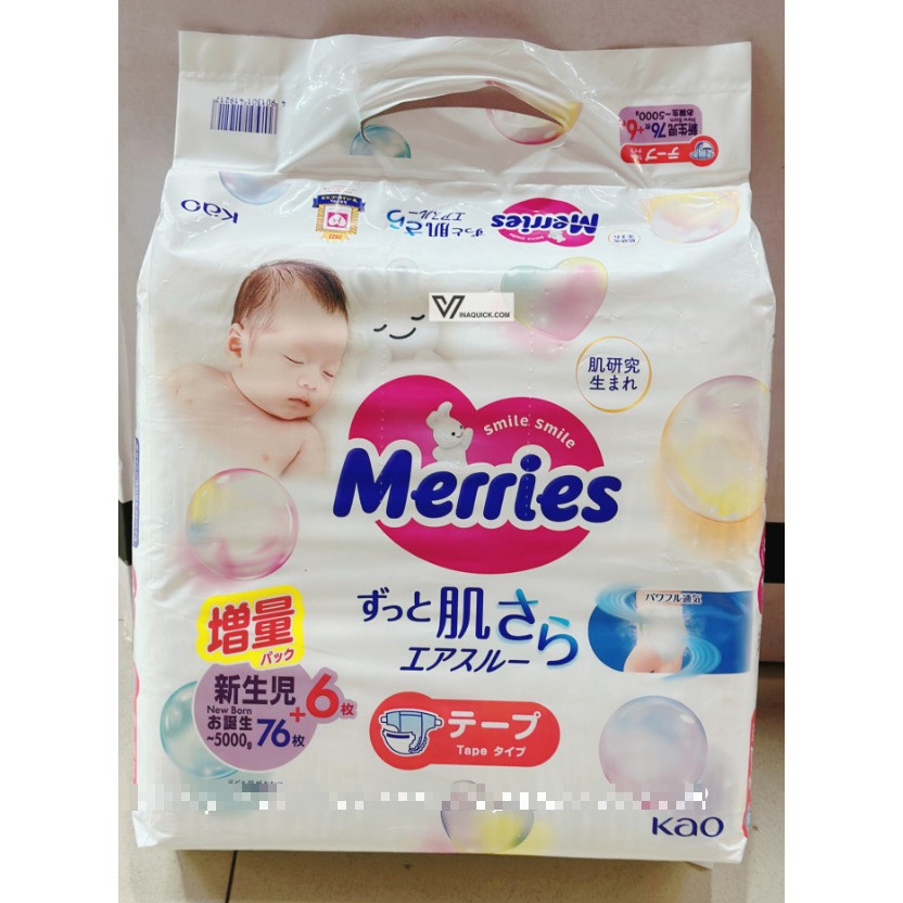 Tã Merries Cộng Miếng Nội Địa Nhật Bỉm Tả Meries Quần Dán Size NB96/S88 ...