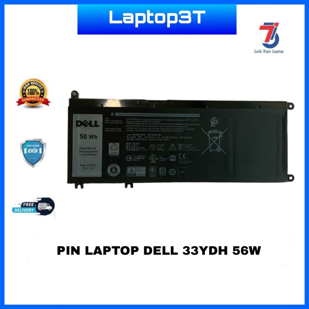 Pin máy tính laptop Dell 33YDH Vostro 7570 15-7570 15-7580 7280 tuổi ...
