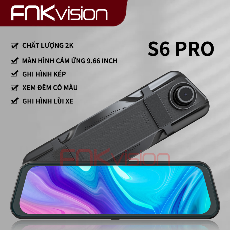Camera hành trình xe hơi S6PRO Fnkvision2K rõ nét, hai camera hỗ trợ ghi hình lùi xe - mẫu mới ...