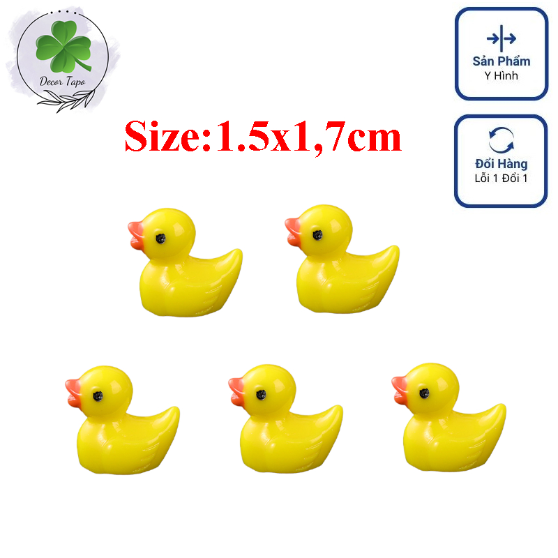 Combo 5 Vịt vàng-Mô hình trang trí sen đá, tablo ô tô,dollhouse,bàn học ...