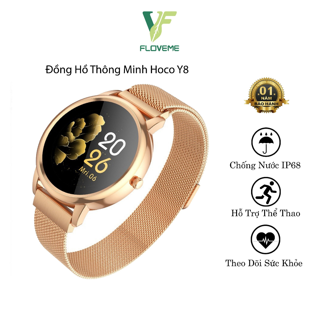 Đồng Hồ Thông Minh Smartwatch Hoco Y8, Pin 7 Ngày, Chống Nước IP68 ...