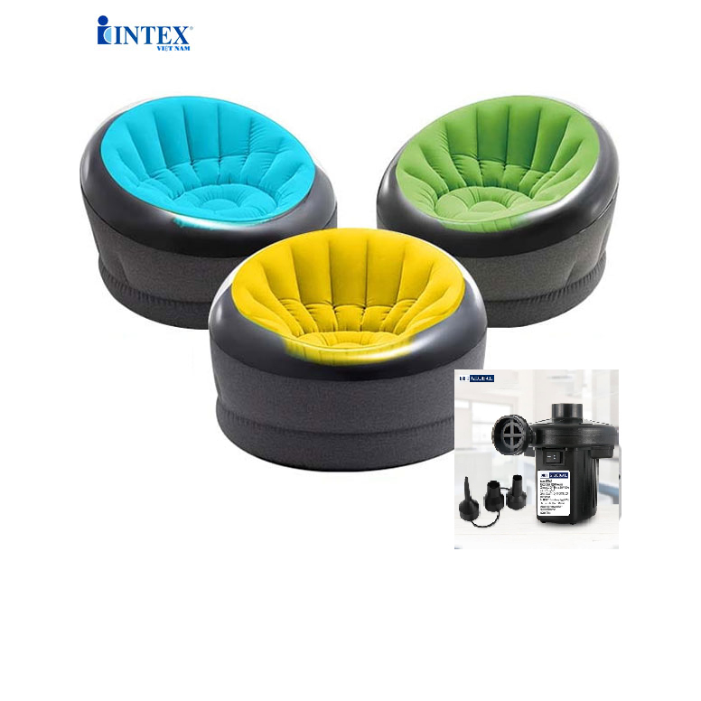 Ghế Hơi Tựa Lưng Intex 68564, bảo hành 12 tháng, phủ nhung cao cấp ...