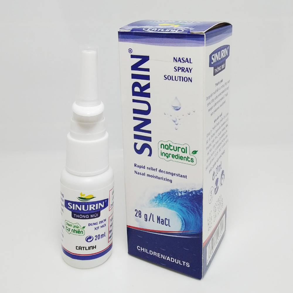 Dung dịch xịt mũi SINURIN 20ml (Thông mũi) Dùng cho người lớn và trẻ em ...