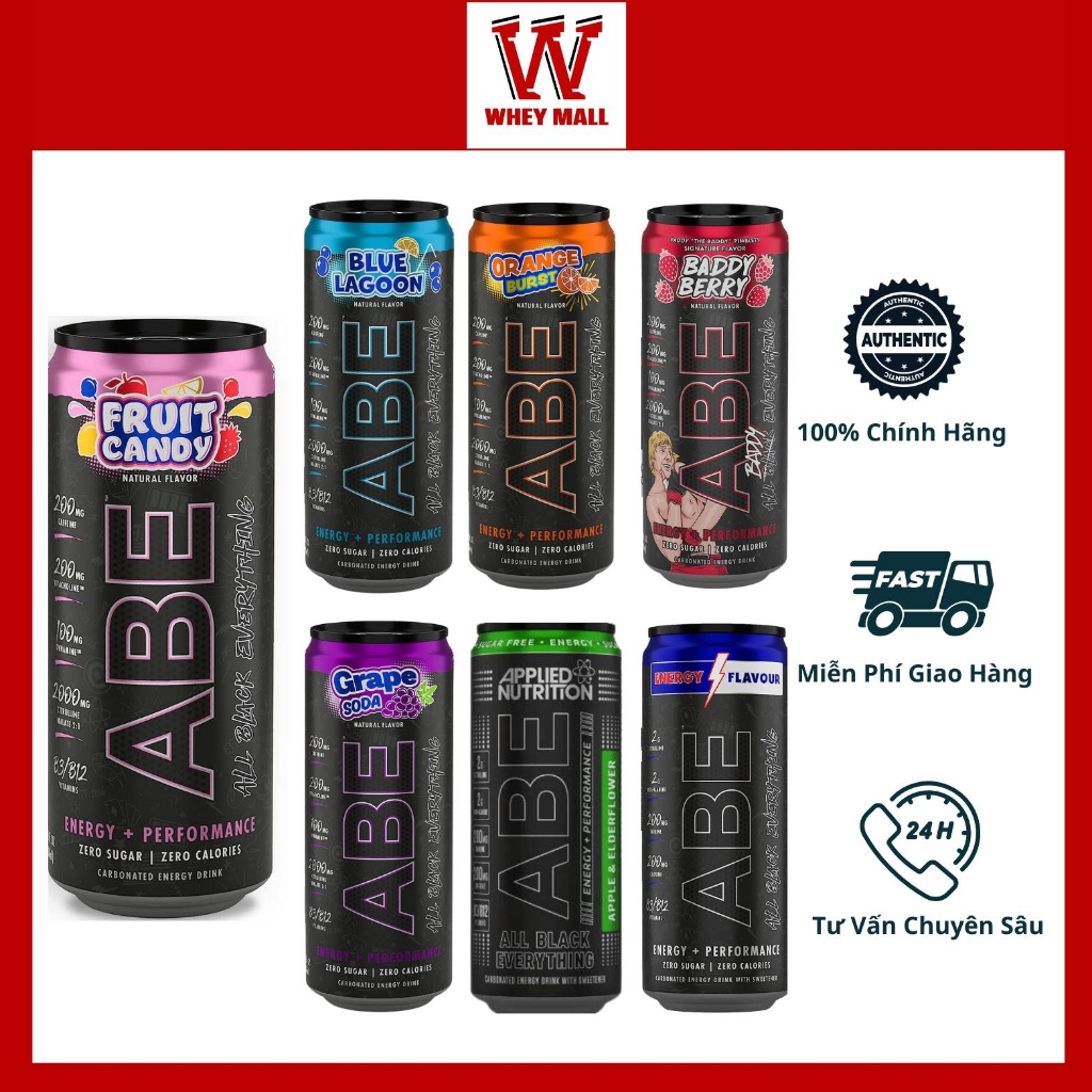 Abe Pre workout Dạng Lon (1 lon x 330ml) - Abe lon - Abe Nước Uống Tăng ...
