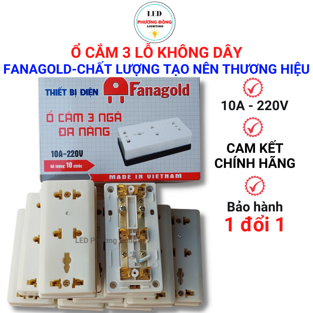Ổ cắm 3 lỗ không dây nhựa ABS chống va đập cao cấp - Thương hiệu ...