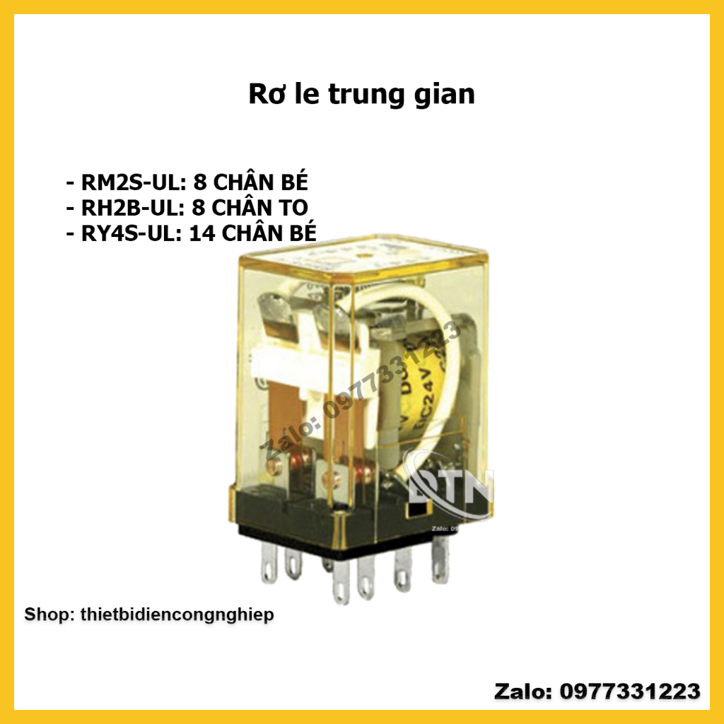 RM2S-UL Rơ le trung gian idec 8 bé 12VDC, 24VDC, 24VAC, 110VAC, 220VAC ...