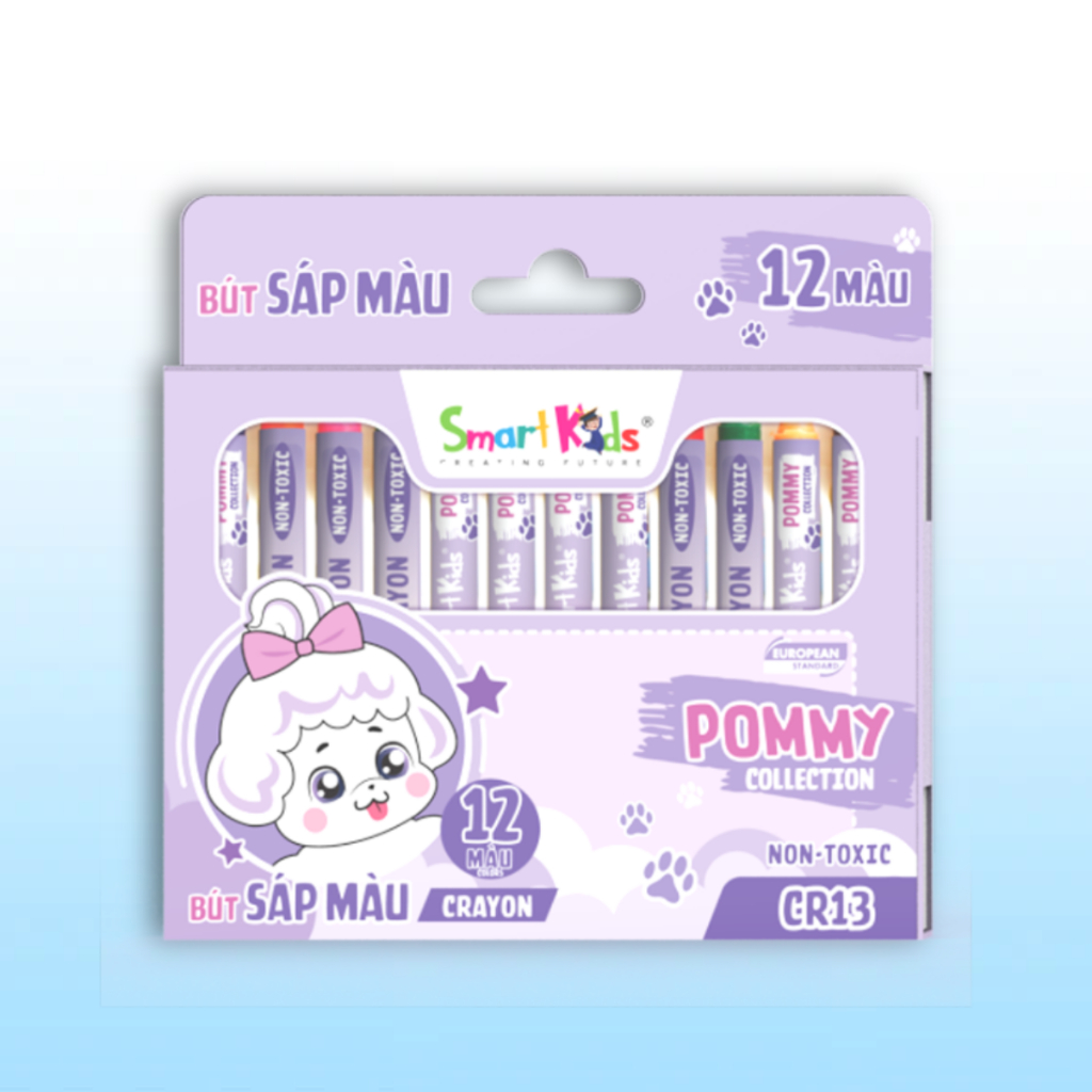 Sáp màu Pommy 12 màu/CR13 (12 màu/hộp) | Shopee Việt Nam