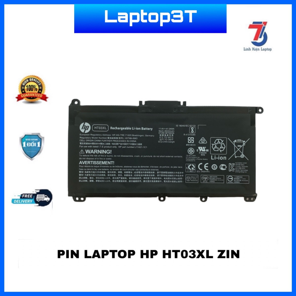Pin laptop HP HT03XL tuổi thọ cao chính hãng bảo hành 06 tháng | Shopee ...