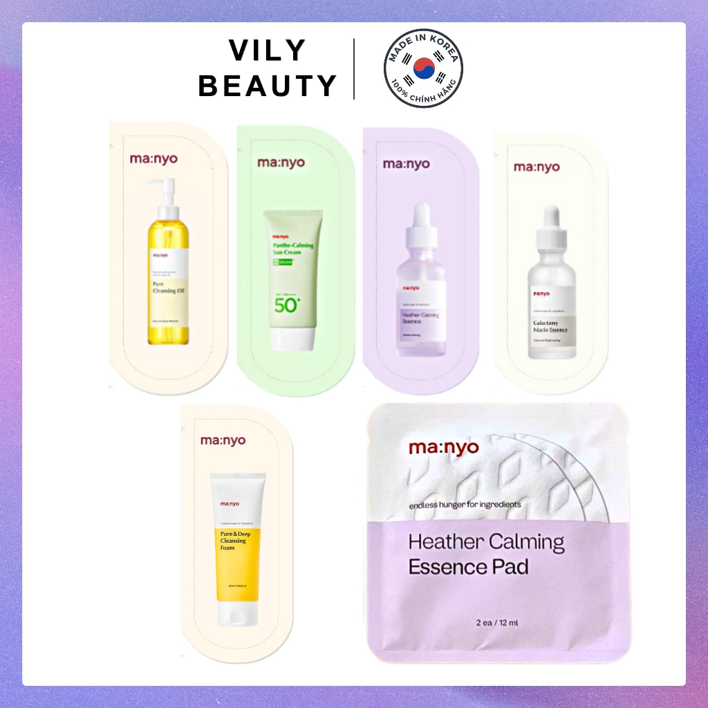Sample Manyo dầu tẩy trang, tinh chất, toner pad, kem chống nắng 2ml ...