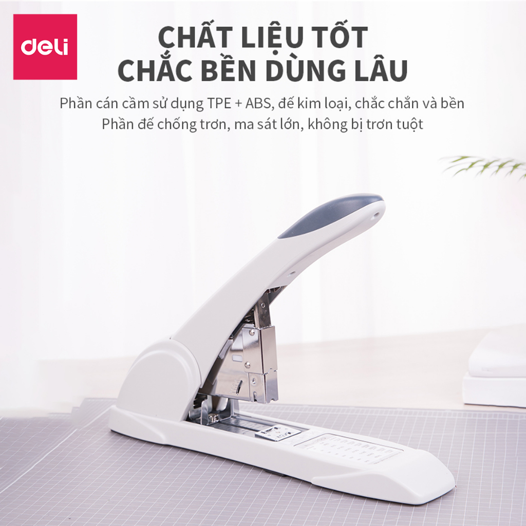 Dập ghim cỡ đại Deli, bàn dập ghim cỡ lớn 210 trang, máy bấm ghim tiện ...