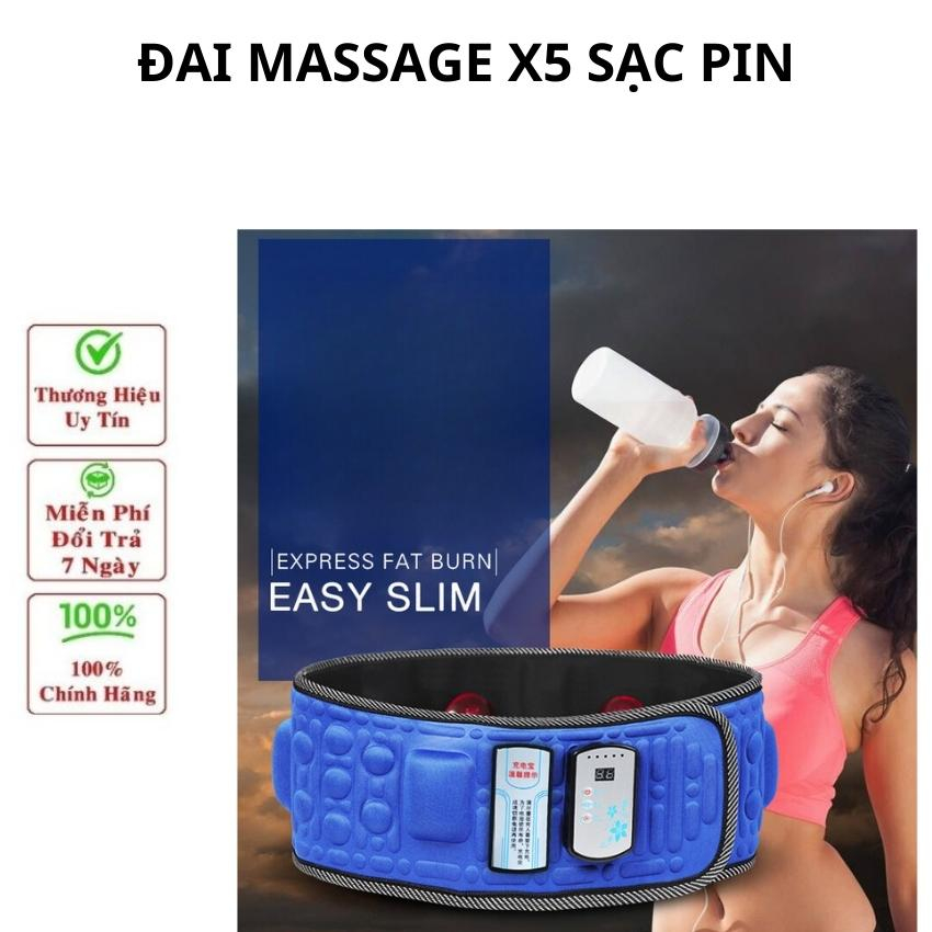 Đai massage Rung Nóng Giảm Mỡ Bụng Và Toàn Thân Hiệu Quả - Đai Massage X5 Sạc Pin tiện lợi- Hiệu ...