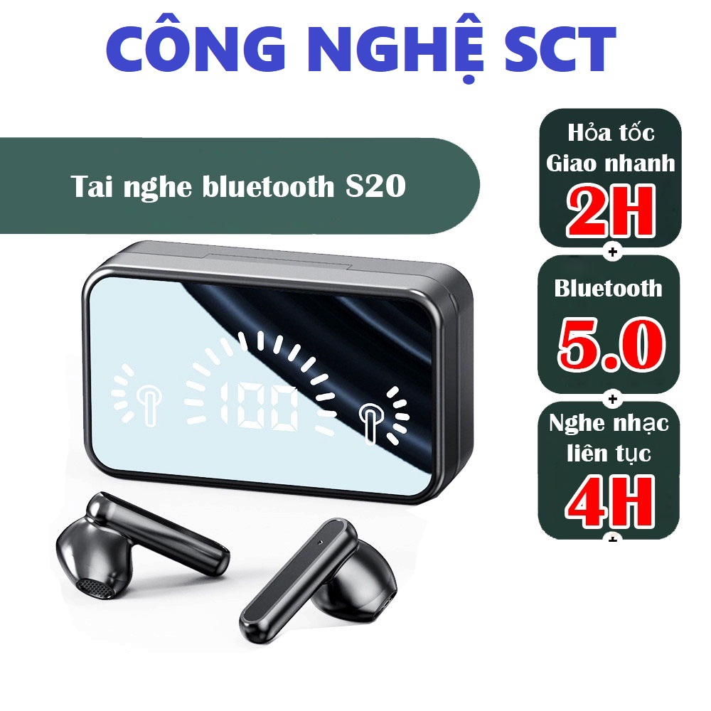 Tai Nghe Bluetooth Không Dây S20 TWS 5.2 Cảm Ứng Chạm Chống Nước Chống ...
