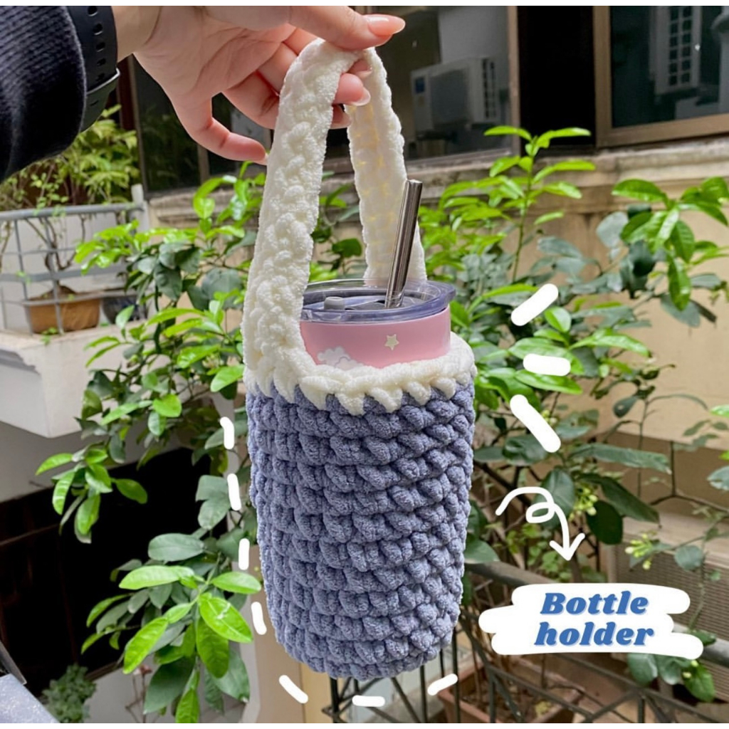 [Cyuu Crochet] BOTTLE HOLDER Túi len nhung handmade đựng bình nước ...