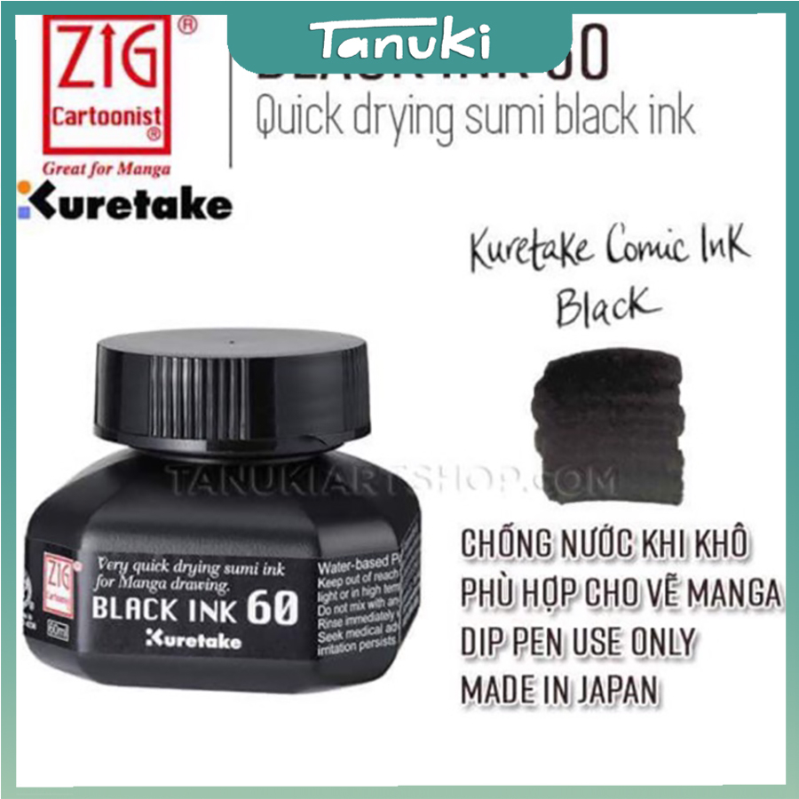 Mực Kuretake Sumi/Black/Shueki 60ml. | Shopee Việt Nam