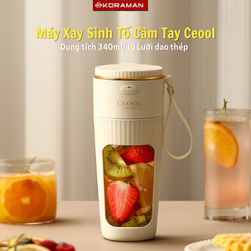 Máy Xay Sinh Tố Cầm Tay Ceool Tích Điện, Máy Xay Di Động Sạc Pin 340ml ...