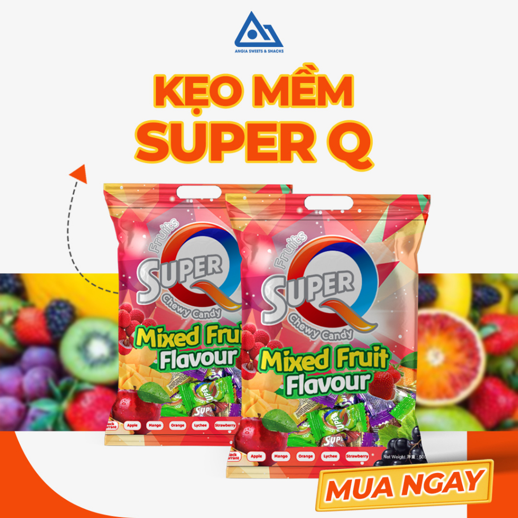 Kẹo mềm trái cây tổng hợp Super Q 500g Super Q Chewy Candy - Mixed Fruit Flavour An Gia Sweets ...