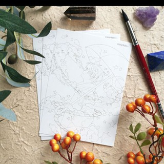 [16 mẫu lẻ] Tranh Line art tô màu nước nhập môn {a5/200gsm} | Shopee ...