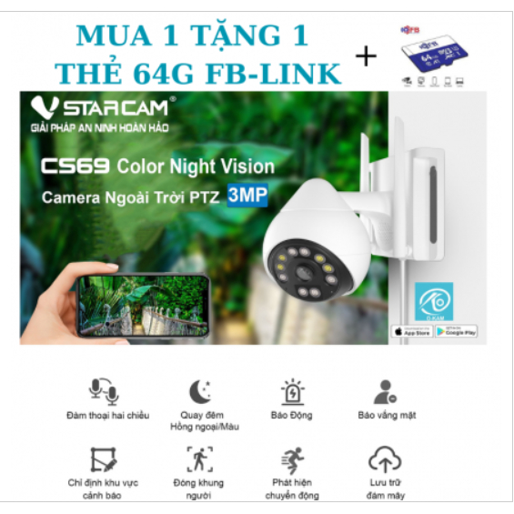 Camera IP Wifi STARCAM CS69 3MP PTZ Ngoài Trời Chính Hãng (Teon.vn ...