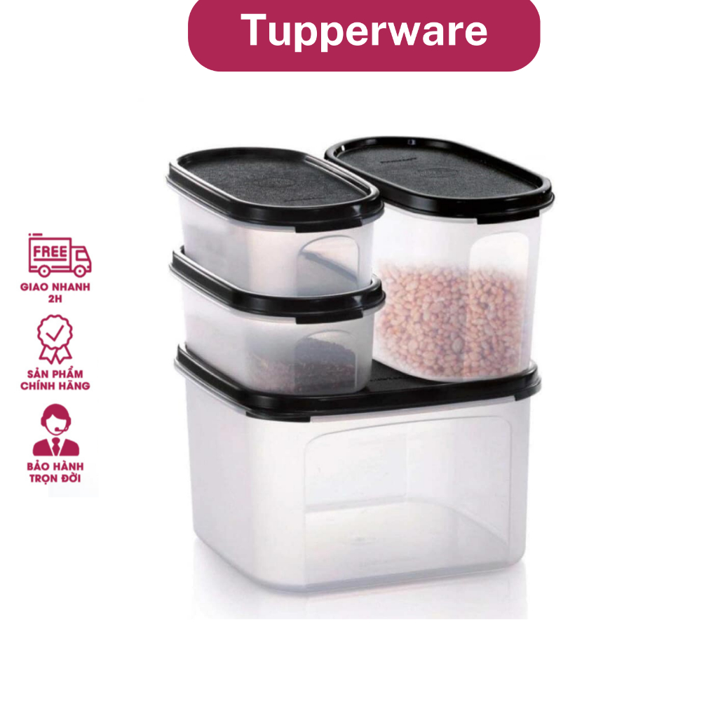 Tupperware Bộ Hộp Kệ Bếp Modular Mates Starter 04 Hộp Tupperware Nhựa