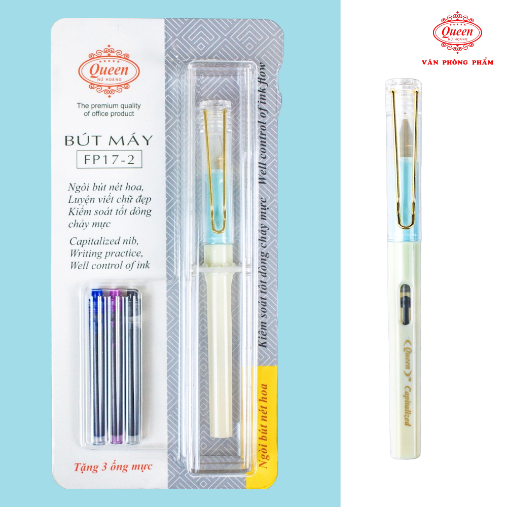 Bút máy ngòi nét thanh đậm Queen FP17-2 (6 màu Pastel) | Shopee Việt Nam