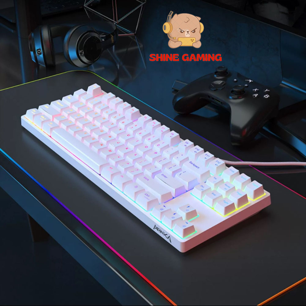 Bàn phím cơ không dây MONKA A87 - trục cơ Brown Switch - Led RGB nhiều ...