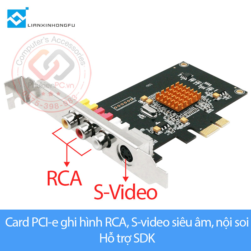 Card Capture PCI-E to RCA AV S-Video, ghi hình máy siêu âm nội soi, hỗ ...