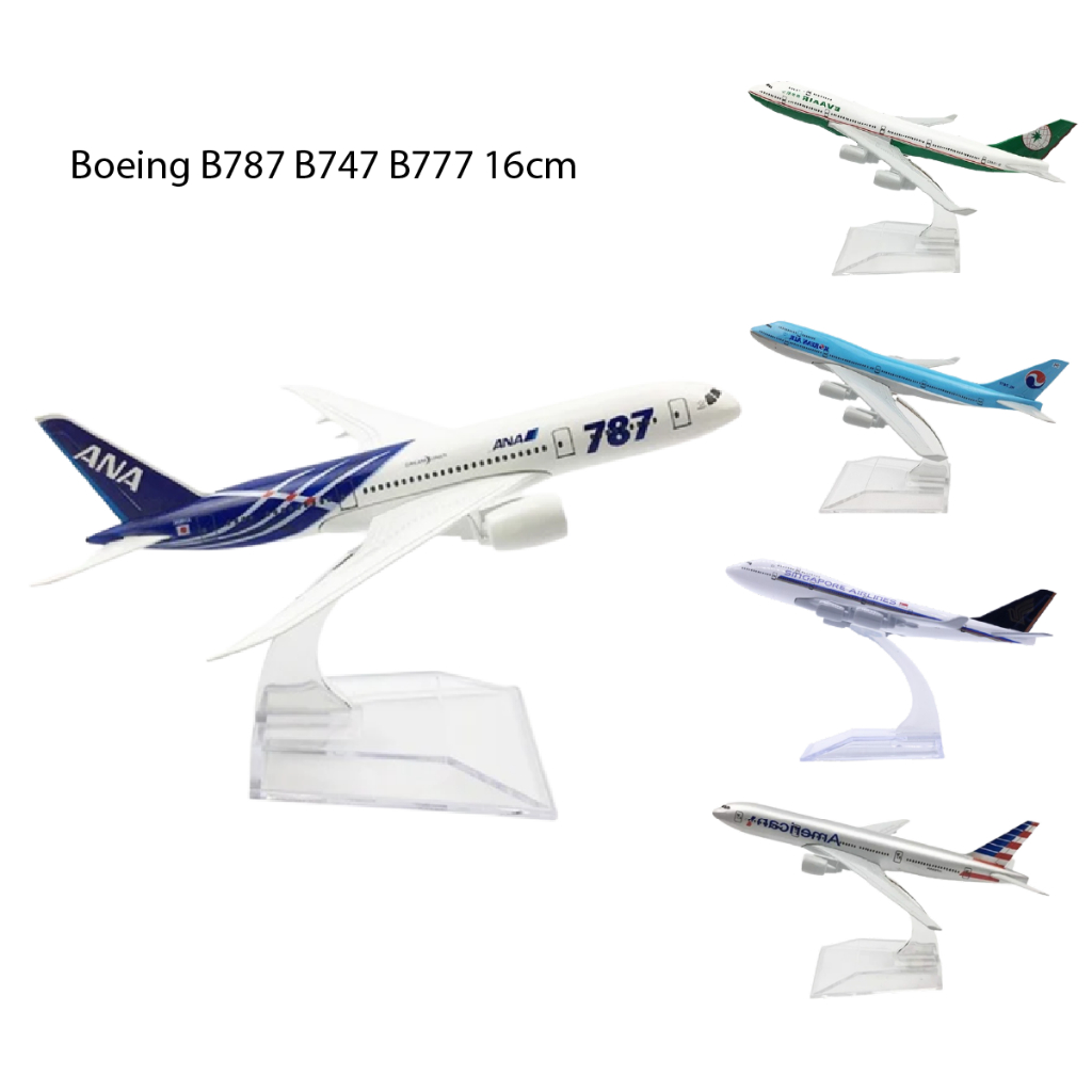 Mô hình máy bay bằng kim loại Boeing B737 B747 B777 B787 16cm MB16 có ...