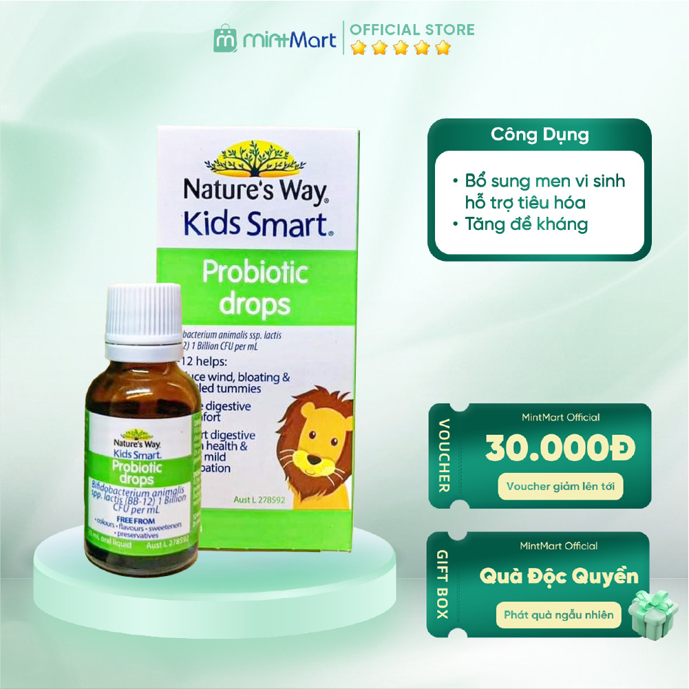 [Chính hãng] Nature's Way Kids Smart Drops Probiotic 20ml – Bổ sung men vinh đường ruột cho bé ...
