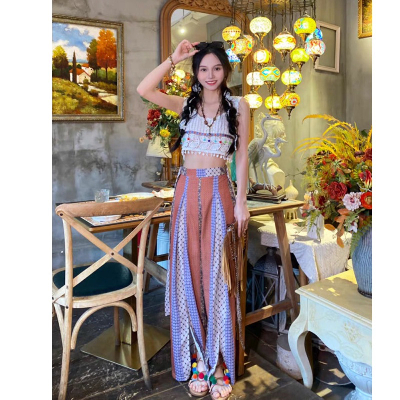 Áo 2 dây ren bản, áo croptop dệt kim sát nách phối tua rua phong cách ...