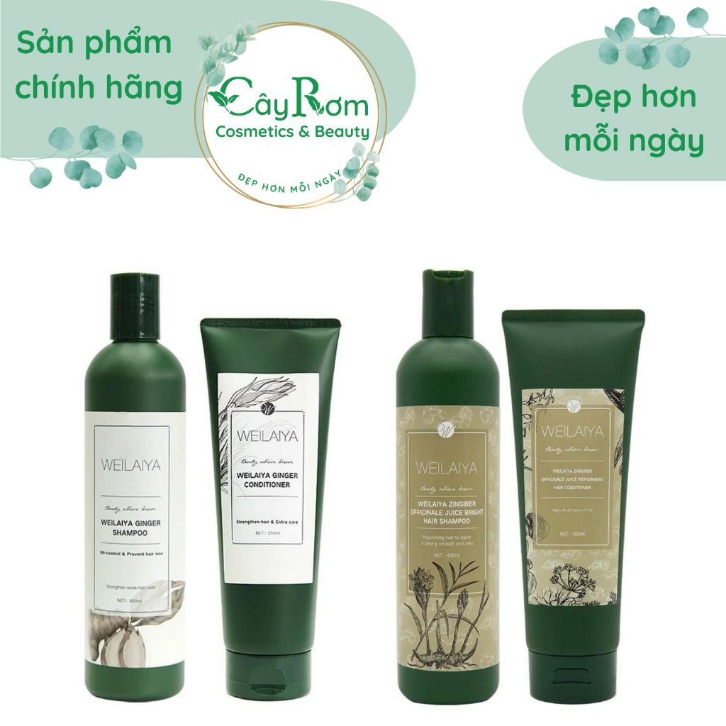 Cặp dầu gội gừng - hà thủ ô Weilaiya Cây Rơm Cosmetics | Shopee Việt Nam