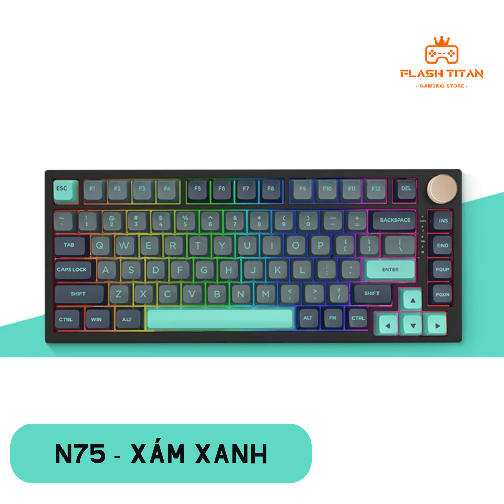 Bàn phím cơ không dây VGN N75 PRO - Hỗ trợ Hotswap - Led RGB nhiều chế độ - Phiên bản 2023 có ...