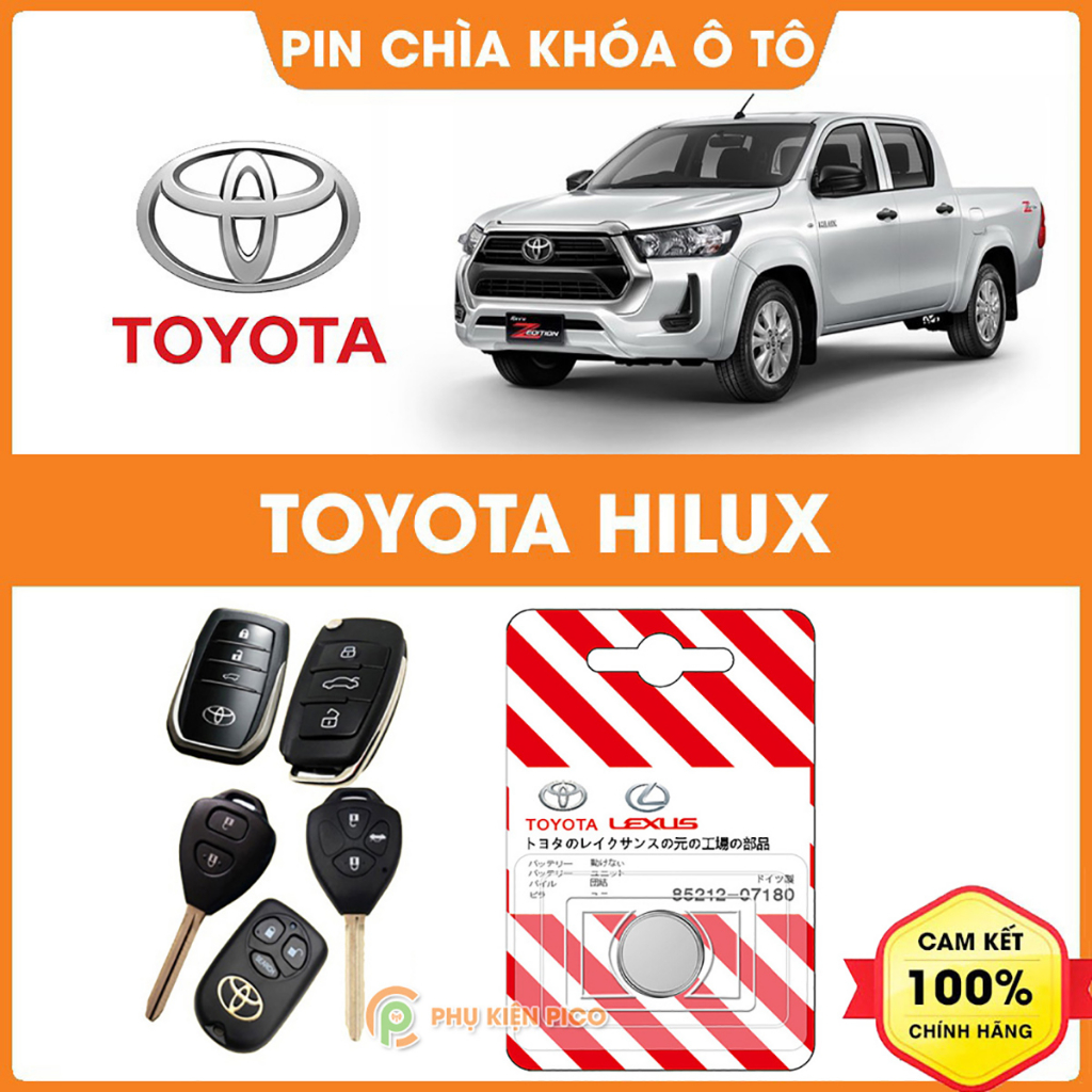 Pin chìa khóa ô tô Toyota Hilux chính hãng sản xuất theo công nghệ Nhật ...