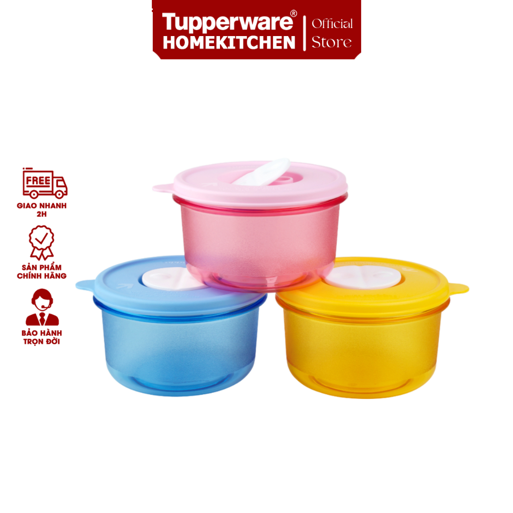 Hộp dùng trong lò vi sóng Crystalwave Soup Bowl 400ml (1 hộp màu ngẫu ...