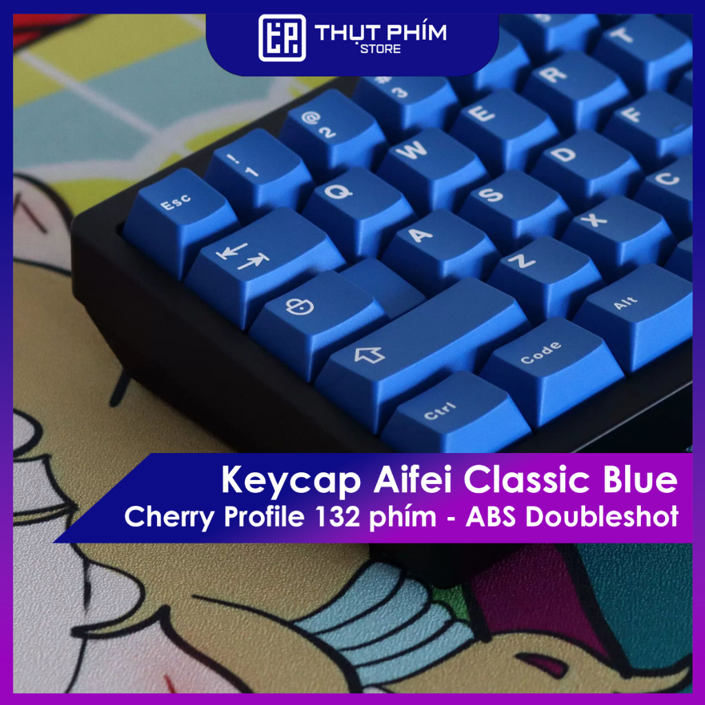 [Freeship/Hoàn xu] Keycap Aifei Classic Blue (Cherry profile/132 phím ...