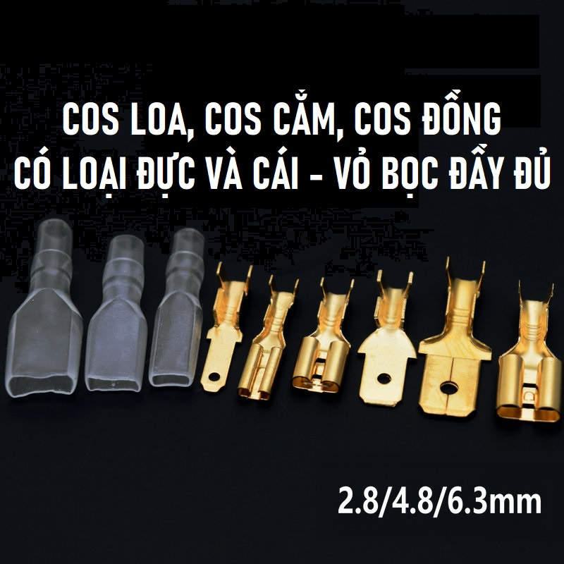 Cos loa Jack loa đồng thau kèm vỏ cách điện nhiều cỡ sử dụng làm cos ...
