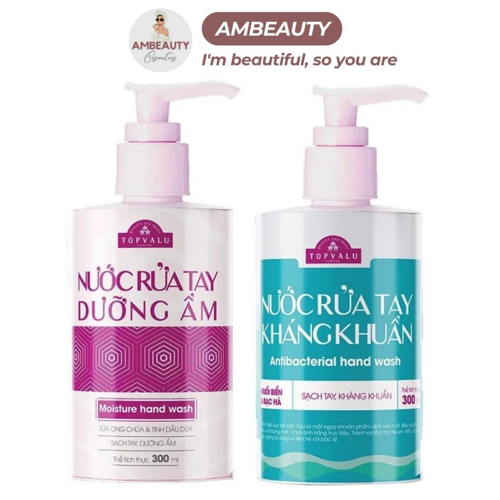 Nước Rửa Tay Aeon Topvalu Dưỡng Ẩm/Diệt Khuẩn Chai 300ML | Shopee Việt Nam