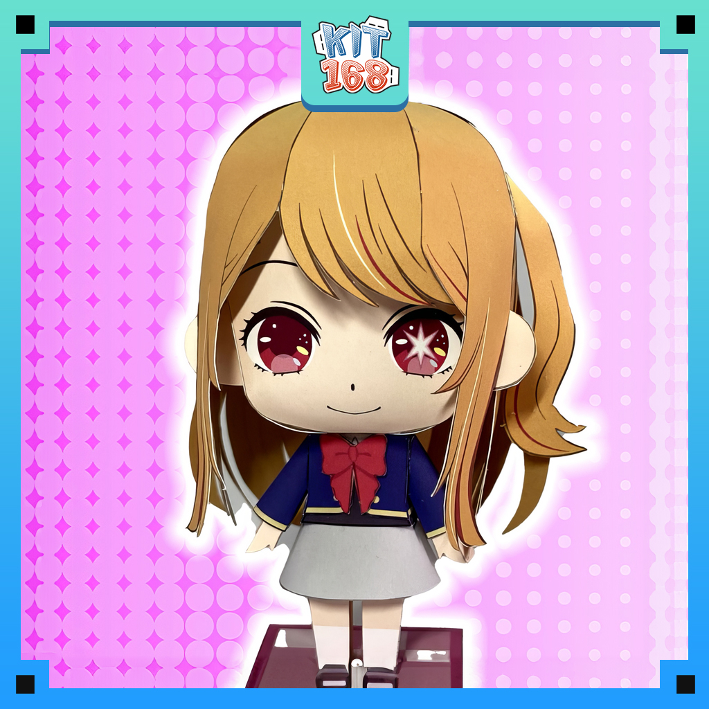 Mô hình giấy Anime Game Chibi Ruby Hoshino - Oshi no Ko + kit hộp trang ...