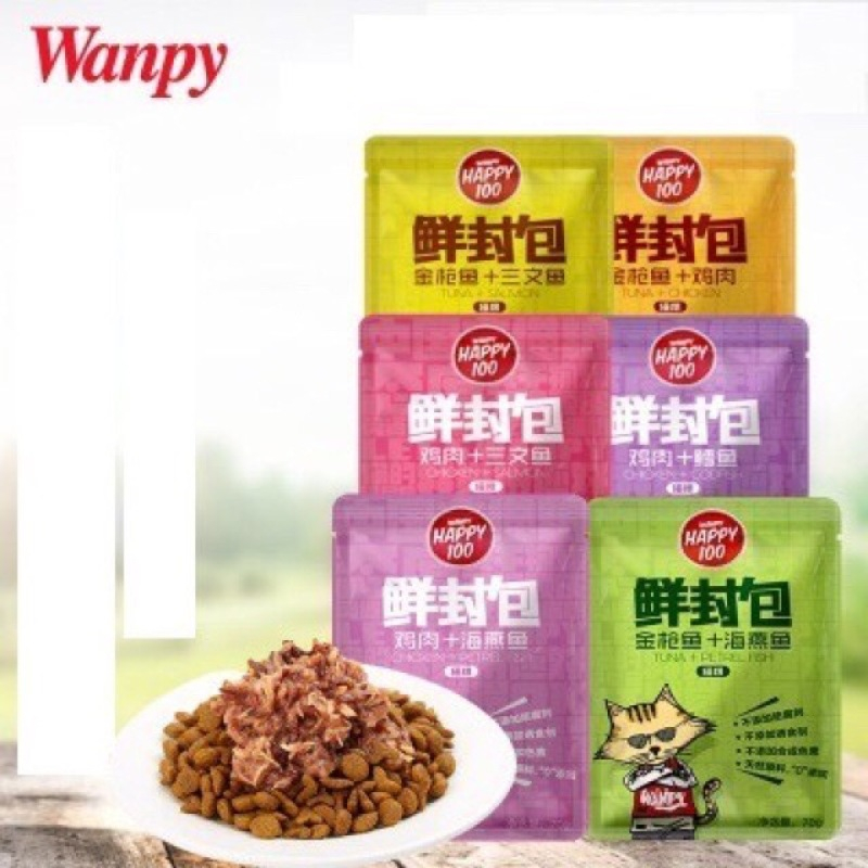 PATE WANPY HAPPY 100 GÓI 70G DINH DƯỠNG CHO MÈO | Shopee Việt Nam