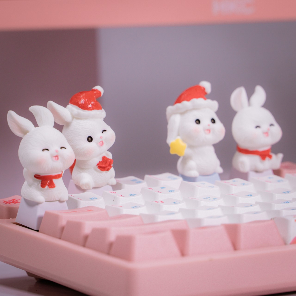 Keycap lẻ thỏ tuyết Micro giáng sinh cực xinh nút phím cơ R4 PBT | Shopee Việt Nam