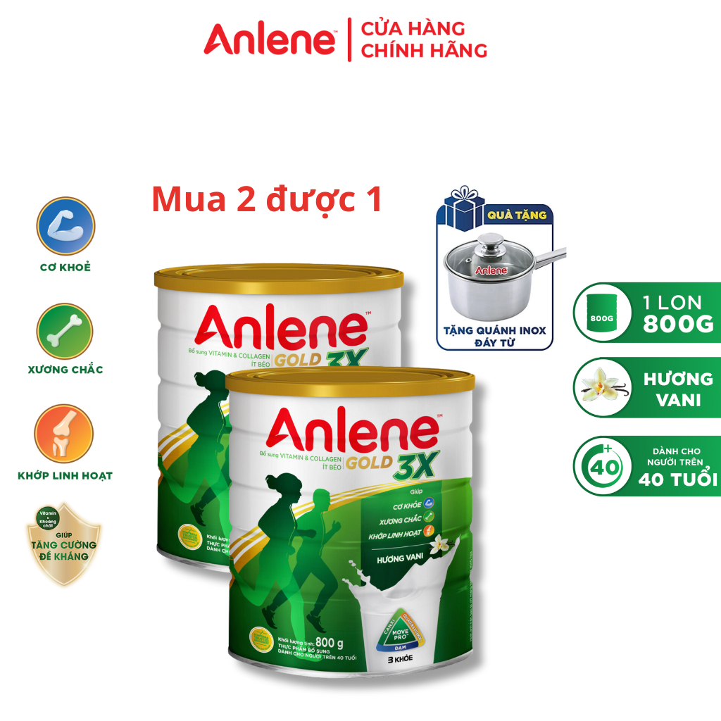 [Siêu Rẻ] Sữa Bột Anlene 440g 800g 1,2KG Gold 3X Hương Vani | Shopee Việt Nam