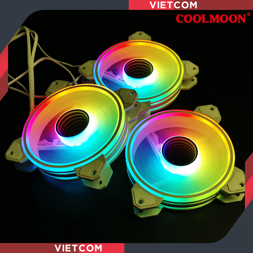 [BỘ 3 -> 6 FAN] Quạt Tản Nhiệt, Fan Led RGB Coolmoon và Bộ Hub Coolmoon ...