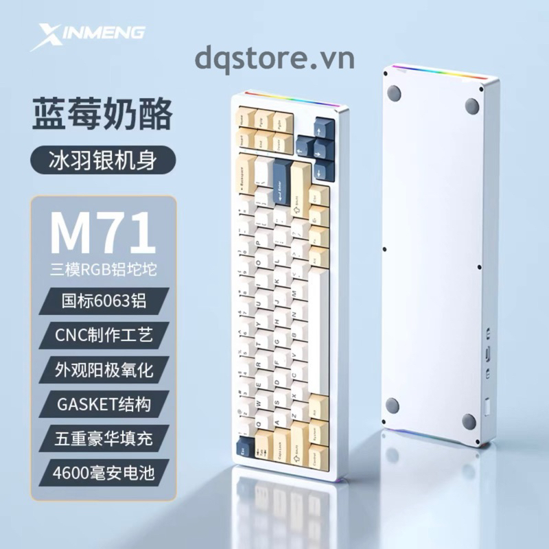Bàn phím cơ XM-M71 | Nhôm CNC, 3 Mode, RGB | Shopee Việt Nam