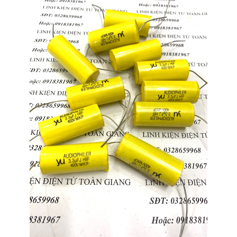 Set 10 tụ 3,3uf/250vV 3,3uf/400V lắp loa, lắp phân tần hàng giá rẻ ...