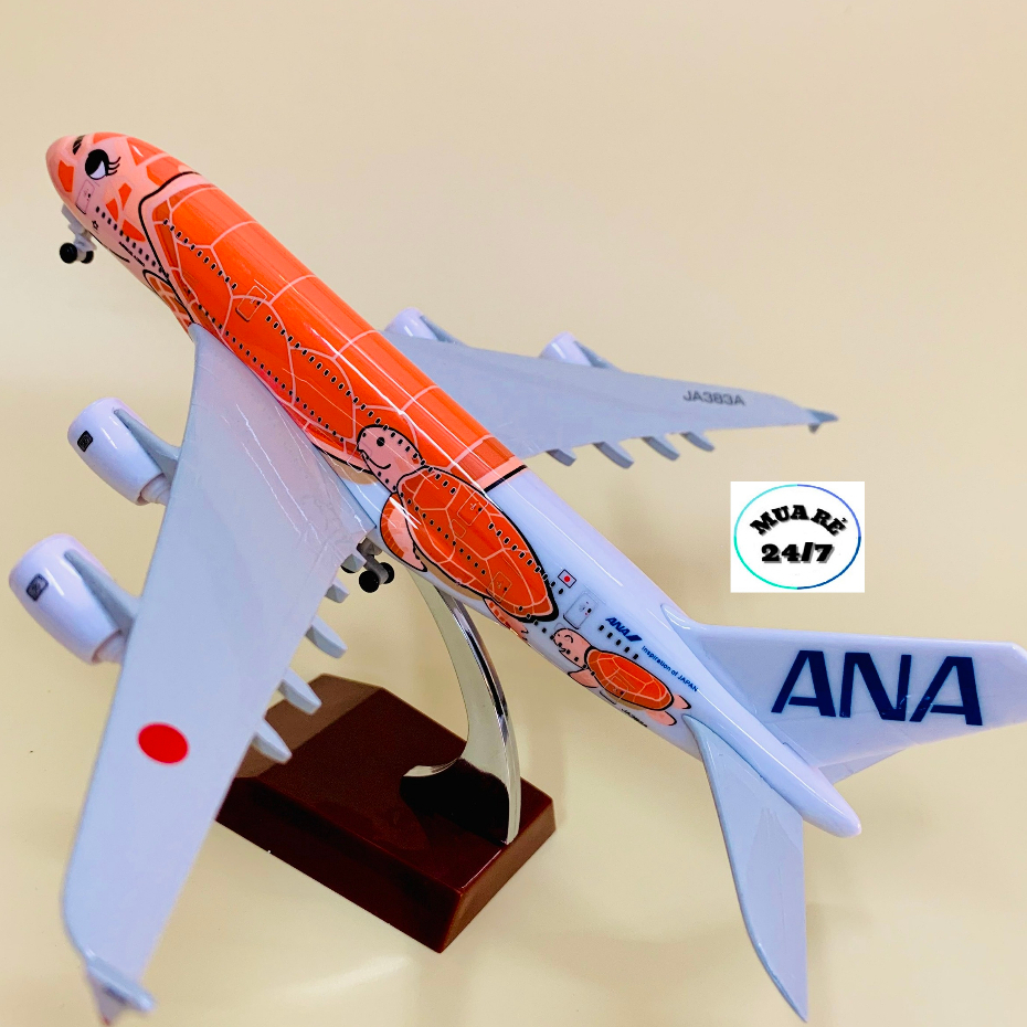 Máy Bay Mô Hình Airbus A380 ANA Turtle Airlines ( Rùa Biển ) 20cm Với ...