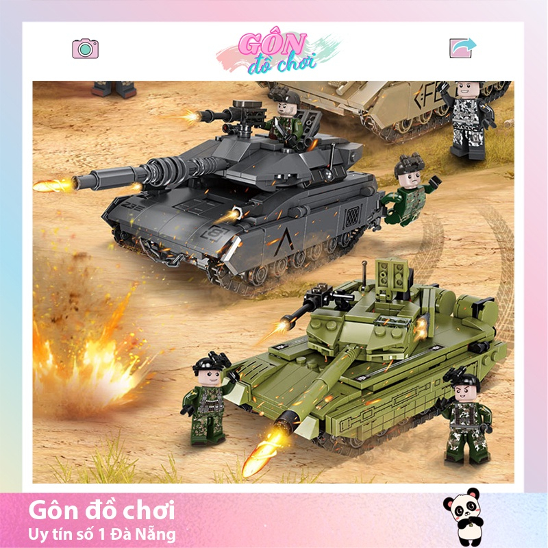 Đồ chơi mô hình xe tăng trong WWII Forange Block lắp ghép xe tank Tiger ...