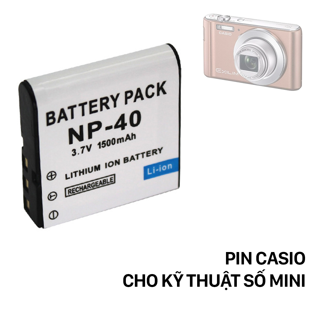 Pin NP-40 cho máy ảnh Casio EX-Z450 Z50 Z500 Z55 Z57 Z600 Z650 Z700SR ...